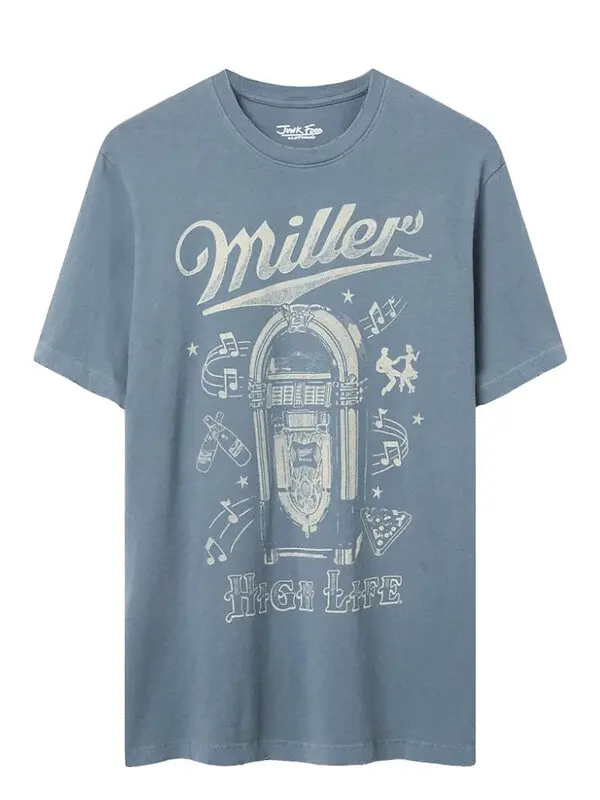 Junk Food Clothing Miller High Life Juke Box Vintage-like Tee - Deep Indigo