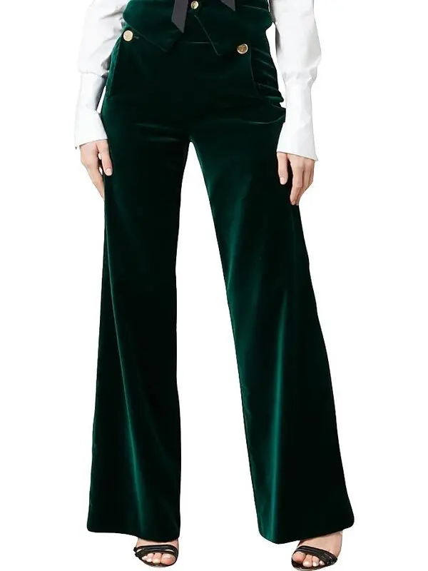 TEMPERLEY LONDON Clove Velvet Trousers - Emerald