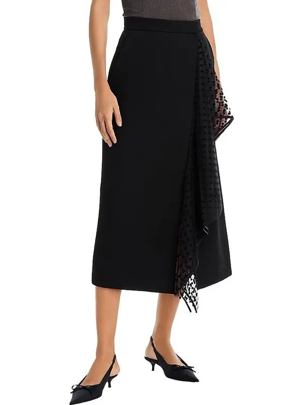 Erdem Grain De Poudre Midi Pencil Skirt - Black