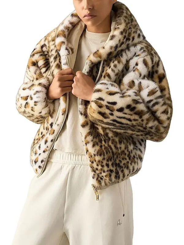 Moose Knuckles Eaton Reversible Faux Fur Jacket - Alabaster/leopard
