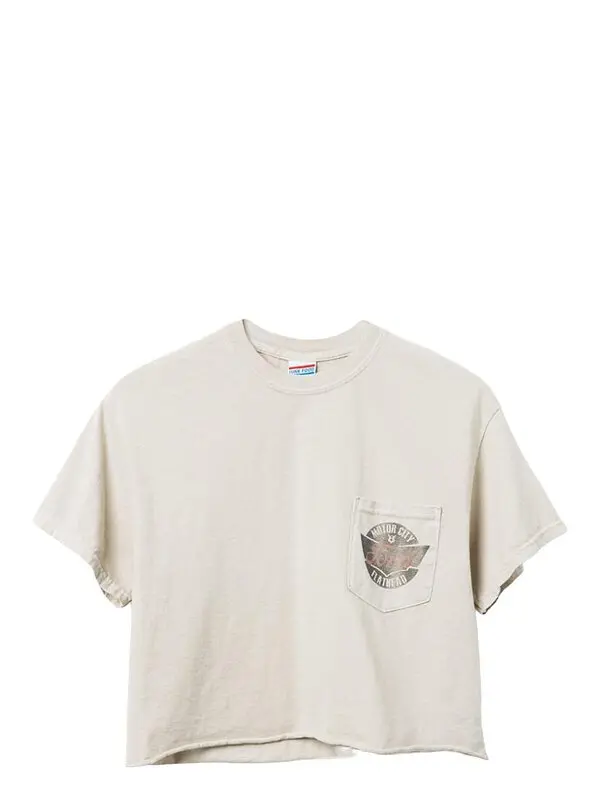 Junk Food Clothing Ford Pocket Flea Market Crop Tee - Sand