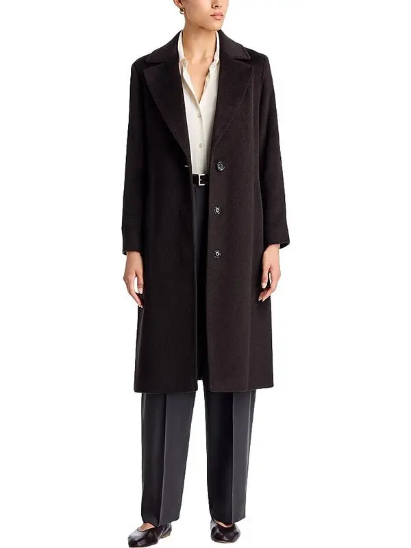 Cinzia Rocca Long Belted Wrap Coat - Espresso