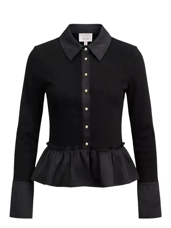 Cinq À Sept Salem Ruffled Peplum Blouse - Onyx