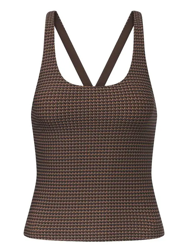 The Upside Zinnia Lenny Houndstooth Tank Top - Brown