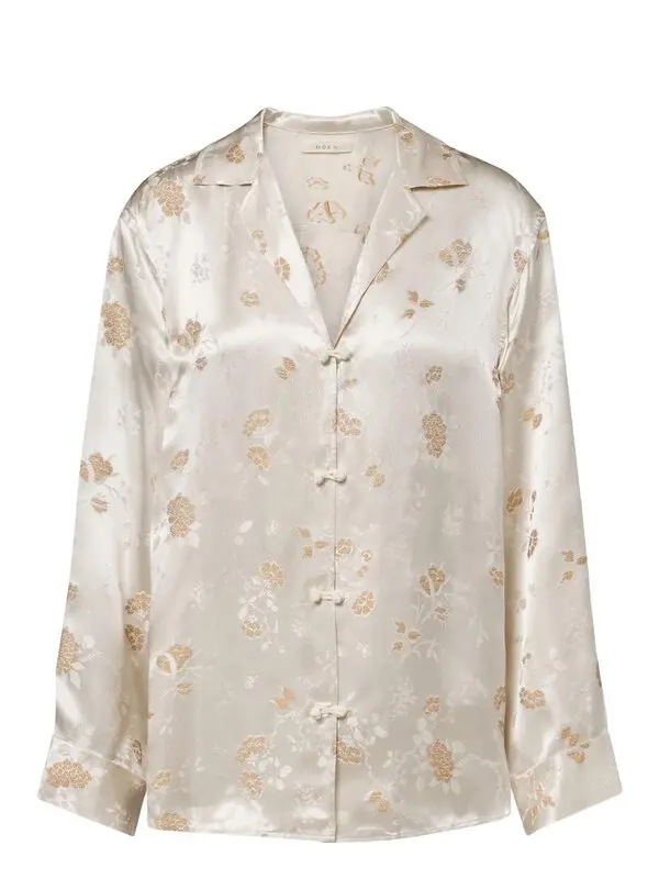 DÔEN Maurise Floral Jacquard Shirt - Gold