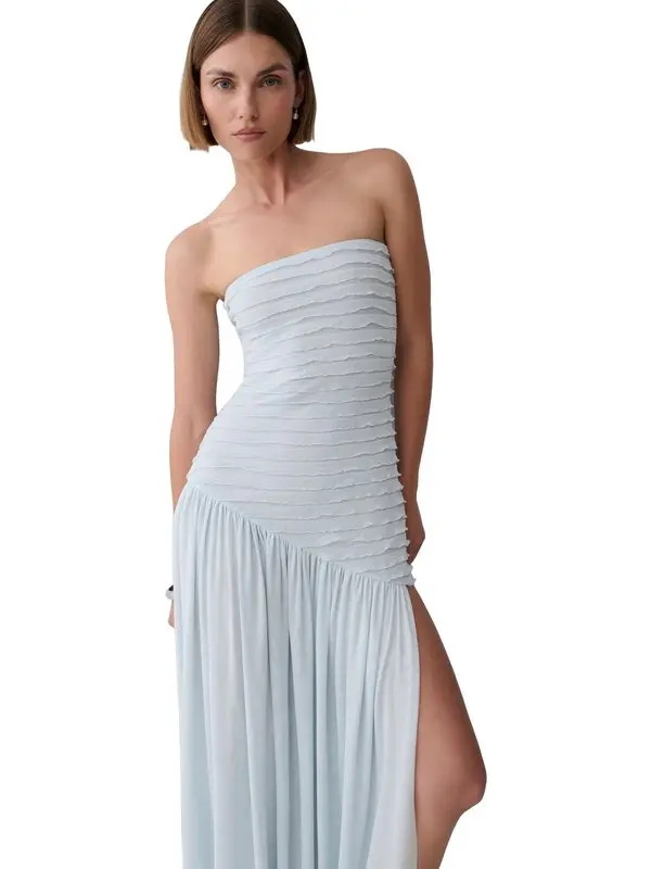 Meshki Ciara Frilled Bodice Maxi Dress - Blue