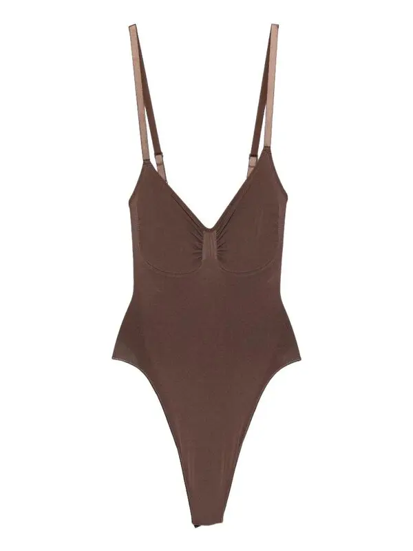 SKIMS Seamless Thong Bodysuit - Brown