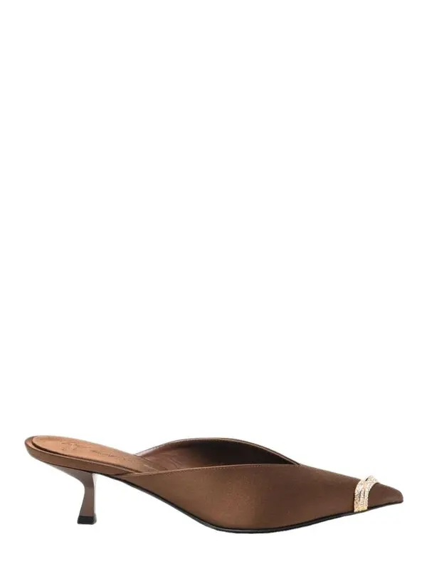 GIUSEPPE ZANOTTI Leather Heeled Mules - Brown