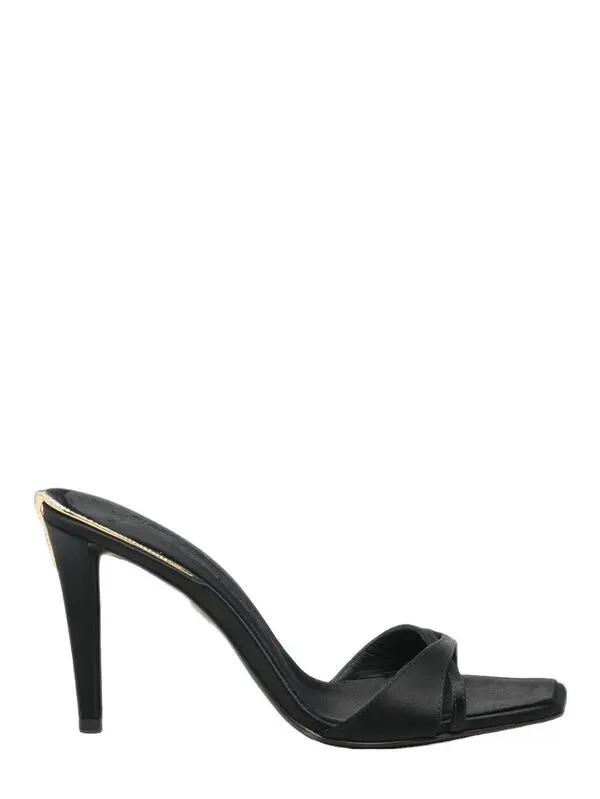GIUSEPPE ZANOTTI Satin Heel Mules - Black