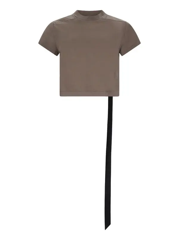 Rick Owens T-shirt Cropped In Cotone - Grey