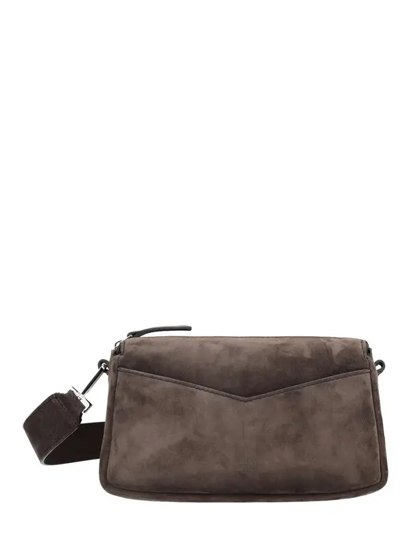 Max Mara Borsa Micro In Suede - Brown