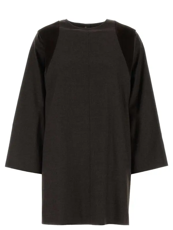 Max Mara Vanesio Stretch Wool Mini Dress - Brown