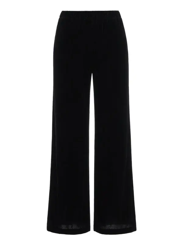 Max Mara Wide-leg Elastic-waist Trousers - Nero