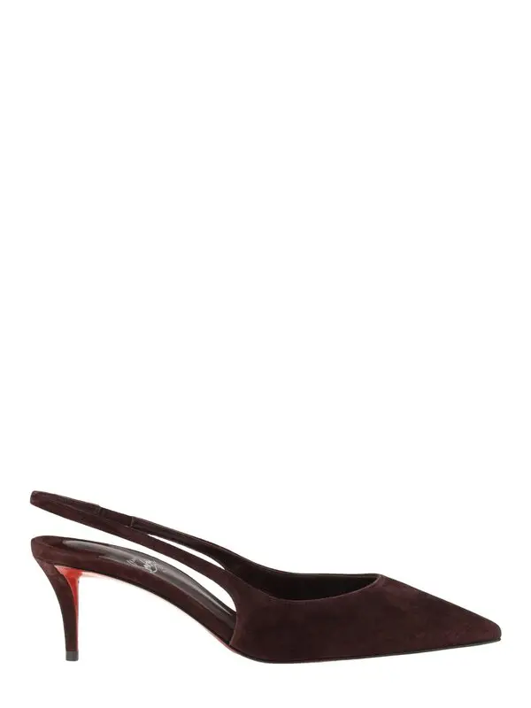 CHRISTIAN LOUBOUTIN Miss Z Slingback Suede Pumps - Brown