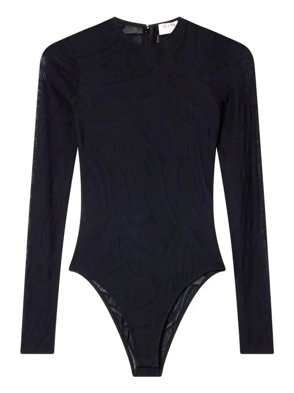 Emilio Pucci Jacquard Tulle Bodysuit - Black