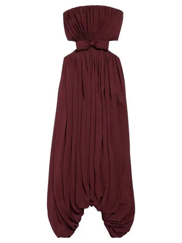 Balenciaga Bustier Draped Dress - Red