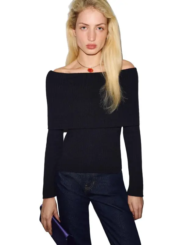 REFORMATION Nina Cashmere Sweater - Black