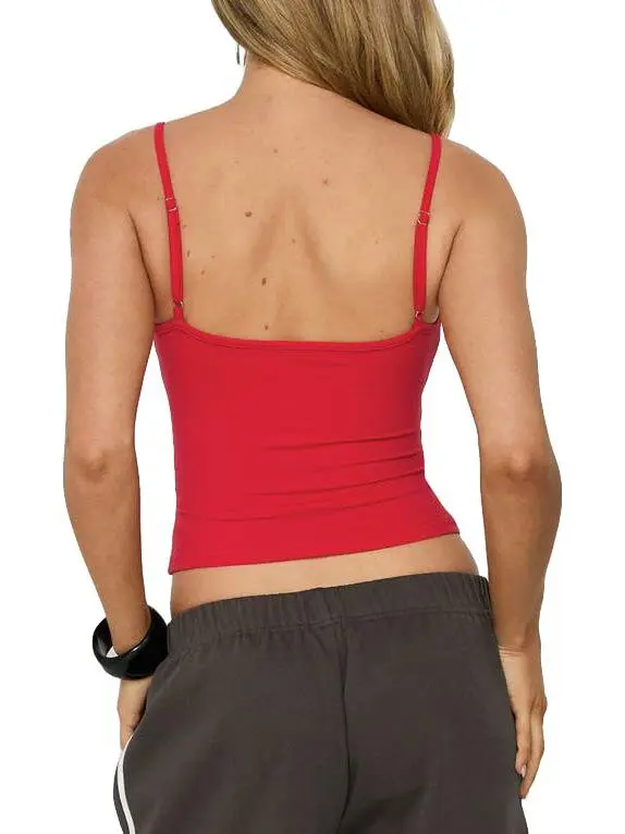 Princess Polly Daily Define Thin Strap Tank - Red