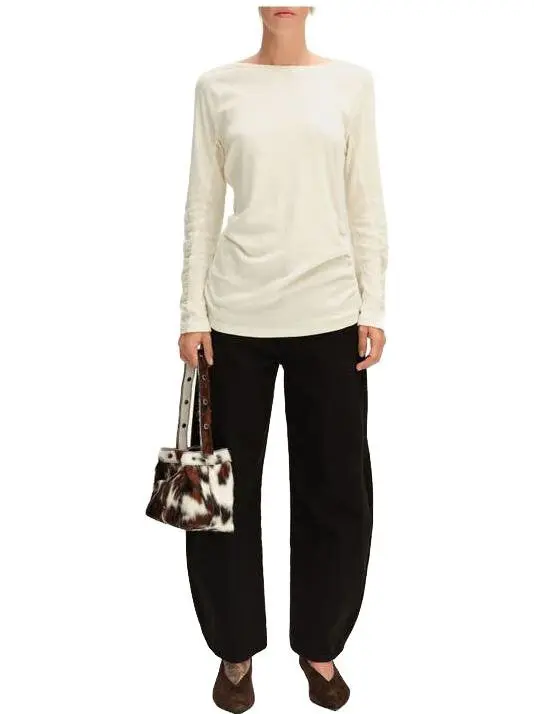 Bimba Y Lola Gathered Detail Raglan T-shirt - Ivory