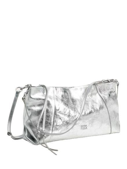 Bimba Y Lola Large Leather Clutch Bag - Silver
