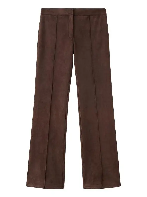 Mango Seamed Knit Trousers - Brown