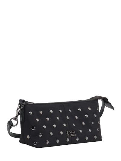Bimba Y Lola Nylon Crossbody With Leather Details - Black