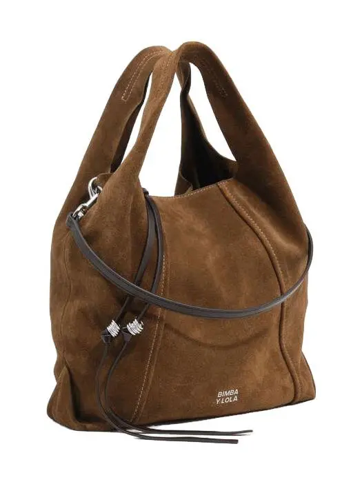 Bimba Y Lola Medium Sized Suede Paper Bag - Olive