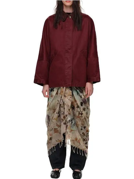 Bimba Y Lola Short Coated Trench - Burgundy