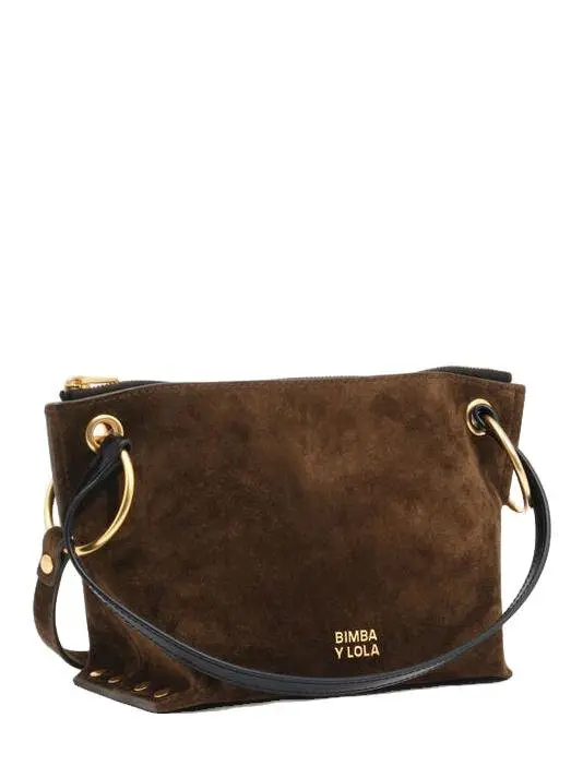 Bimba Y Lola Medium Suede Trapeze Bag - Fango