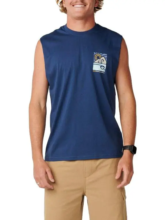 Rip Curl S-series Graphic Muscle Tee - Light Navy