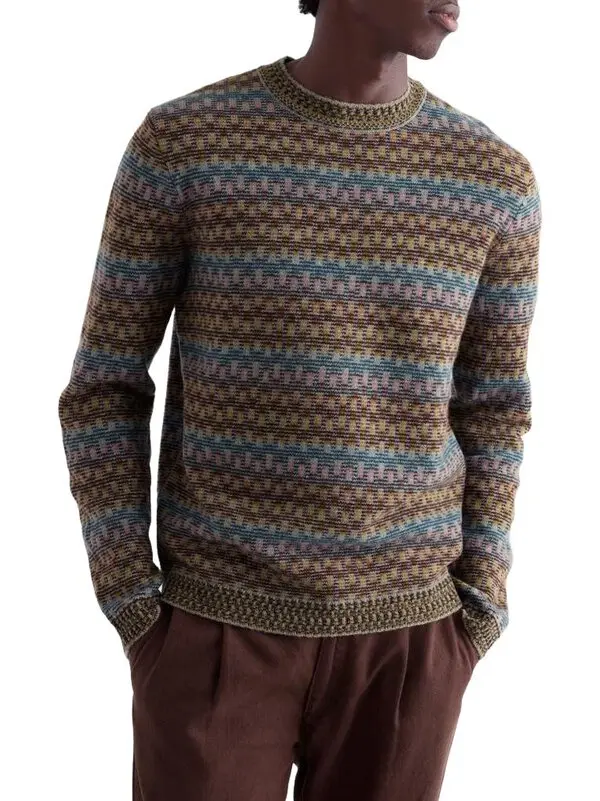 SEASALT CORNWALL Hevva Geometric Crewneck Sweater - Cothan Multi