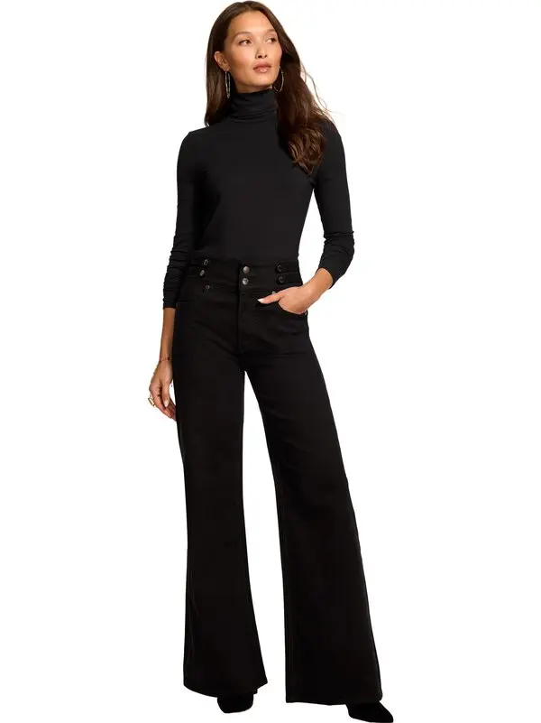 Ramy Brook Liv High-rise Wide Leg Jean - Black