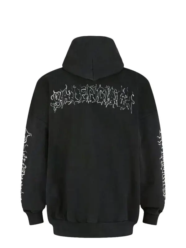 Balenciaga Logo-detail Hoodie - Black
