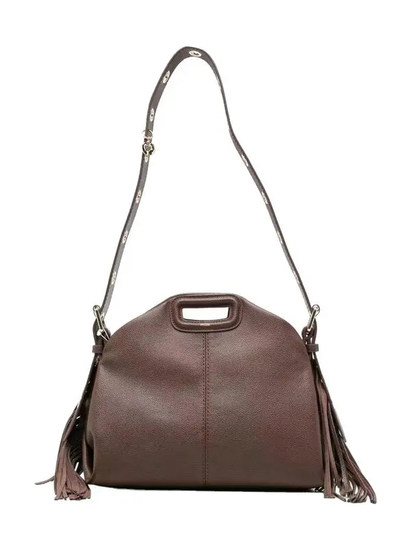 Maje Grained Leather Miss M Bag - Brown