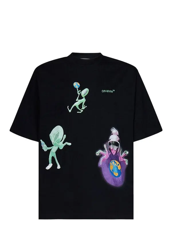Off-White Alien Skills Over Skate Short-sleeve Tee /green - Black