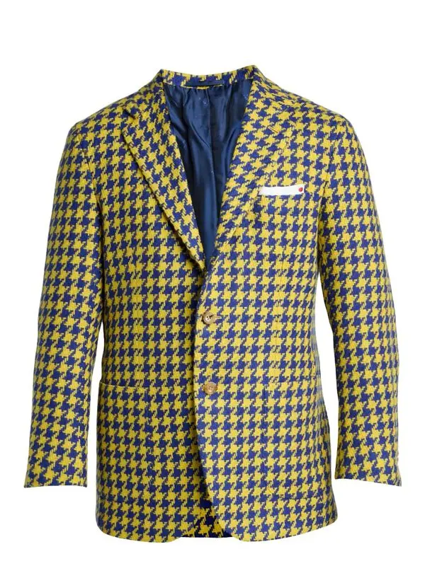Kiton Cashmere Houndstooth Two-button Sport Coat - Blue Multi