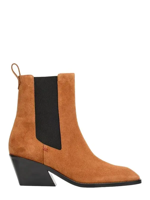 NODALETO 65mm Suede Chelsea Booties - Medium Orange
