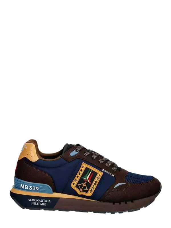 AERONAUTICA MILITARE Tricolor Arrows Logo-patch Panelled Sneakers - Brown