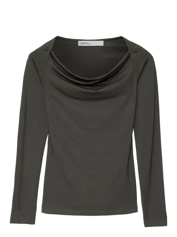 ALLSAINTS Romi Cowl-neck Regular-fit Top - Black