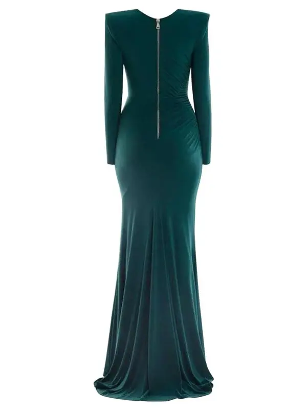 ZHIVAGO Desires Are Memories Long-sleeve Jersey Gown - Emerald