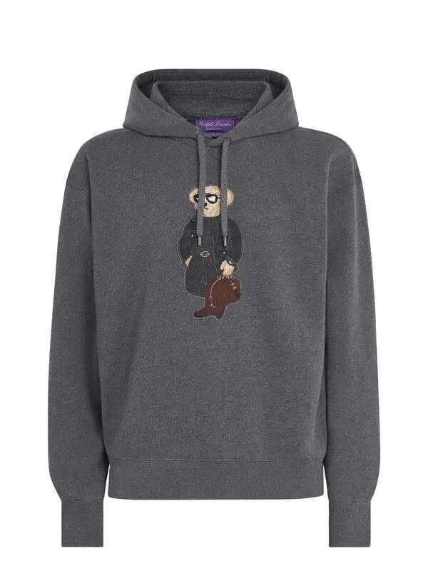 Ralph Lauren Purple Label Cotton-cashmere Polo Bear Hoodie - Grey