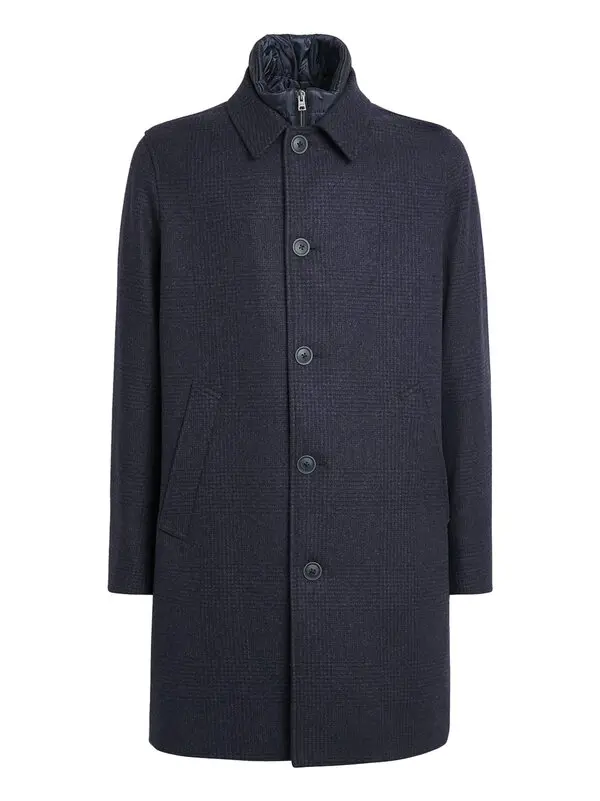 Herno Wool-blend Gilet Coat - Navy