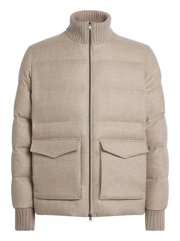 Herno Virgin Wool-silk Down Jacket - Ivory