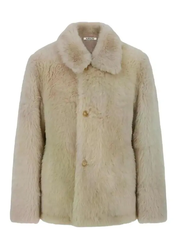 Auralee Merino Shearling Coat - Neutrals