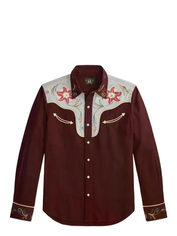 Ralph Lauren Floral-embroidered Shirt - Red