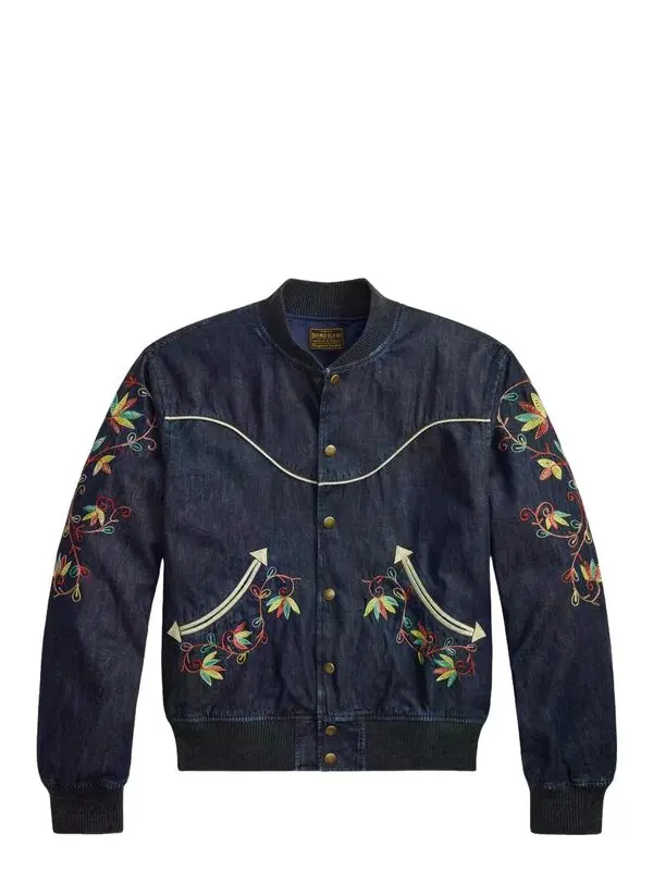 Ralph Lauren Embroidered Bomber Jacket - Blue