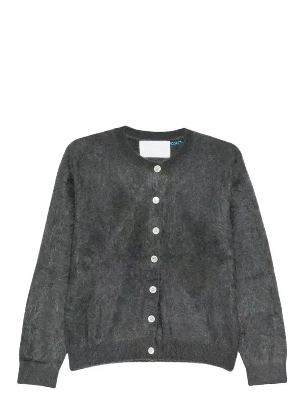 CUDDLEUP Brushed-knit Cardigan - Grey