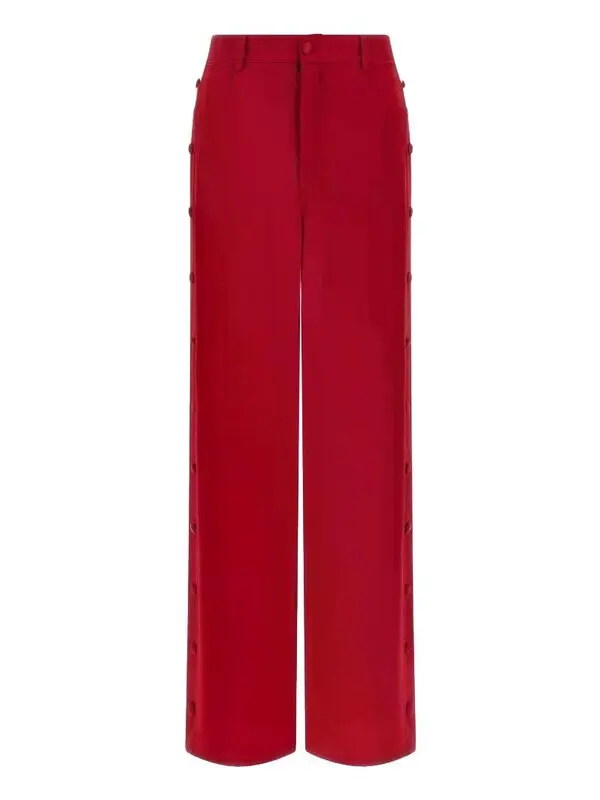 DI.LA3 PARI' Button-detail Wide-leg Trousers - Red