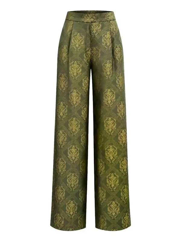Tanya Taylor Rahe Jacquard-pattern Tailored Trousers - Green