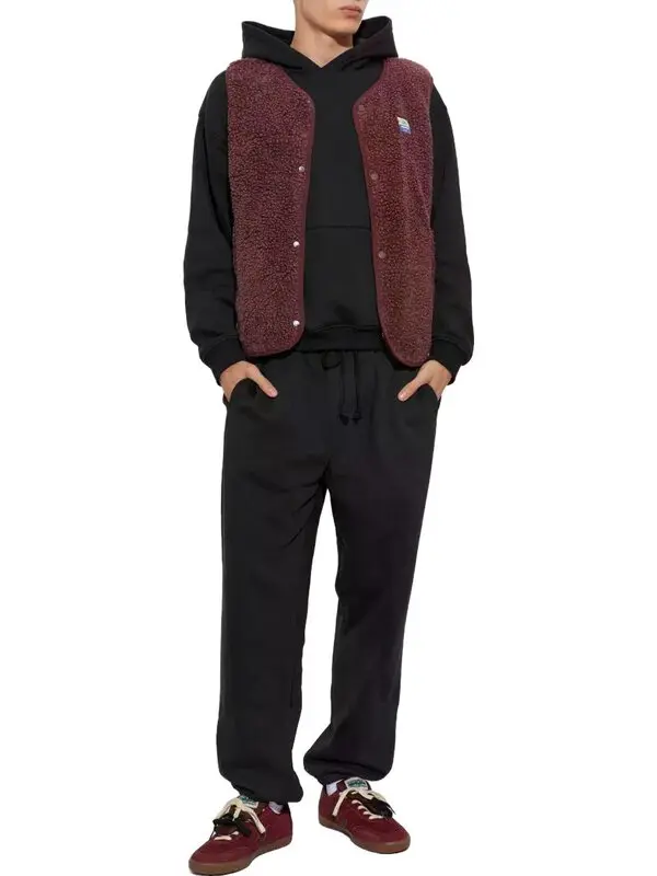 American Vintage Hoktown Logo-patch Fleece Gilet - Red